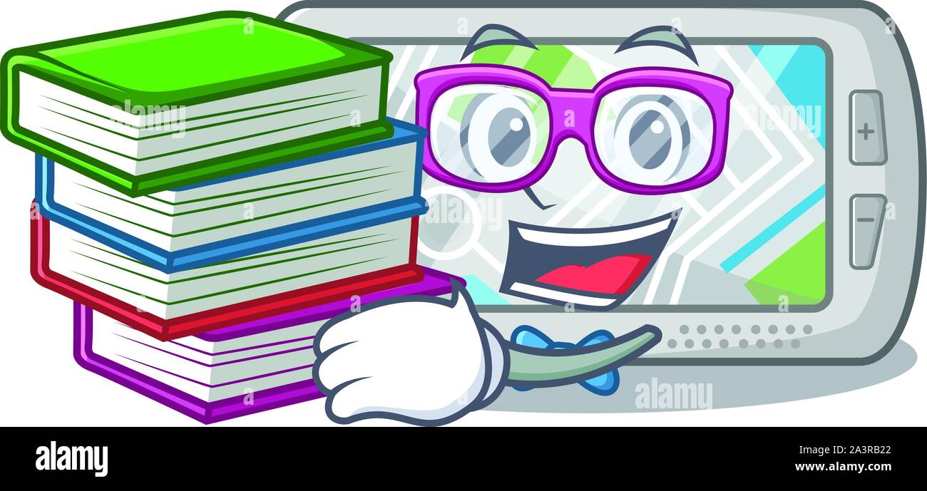 Student with book cartoon style global positioning system toy Stock ...