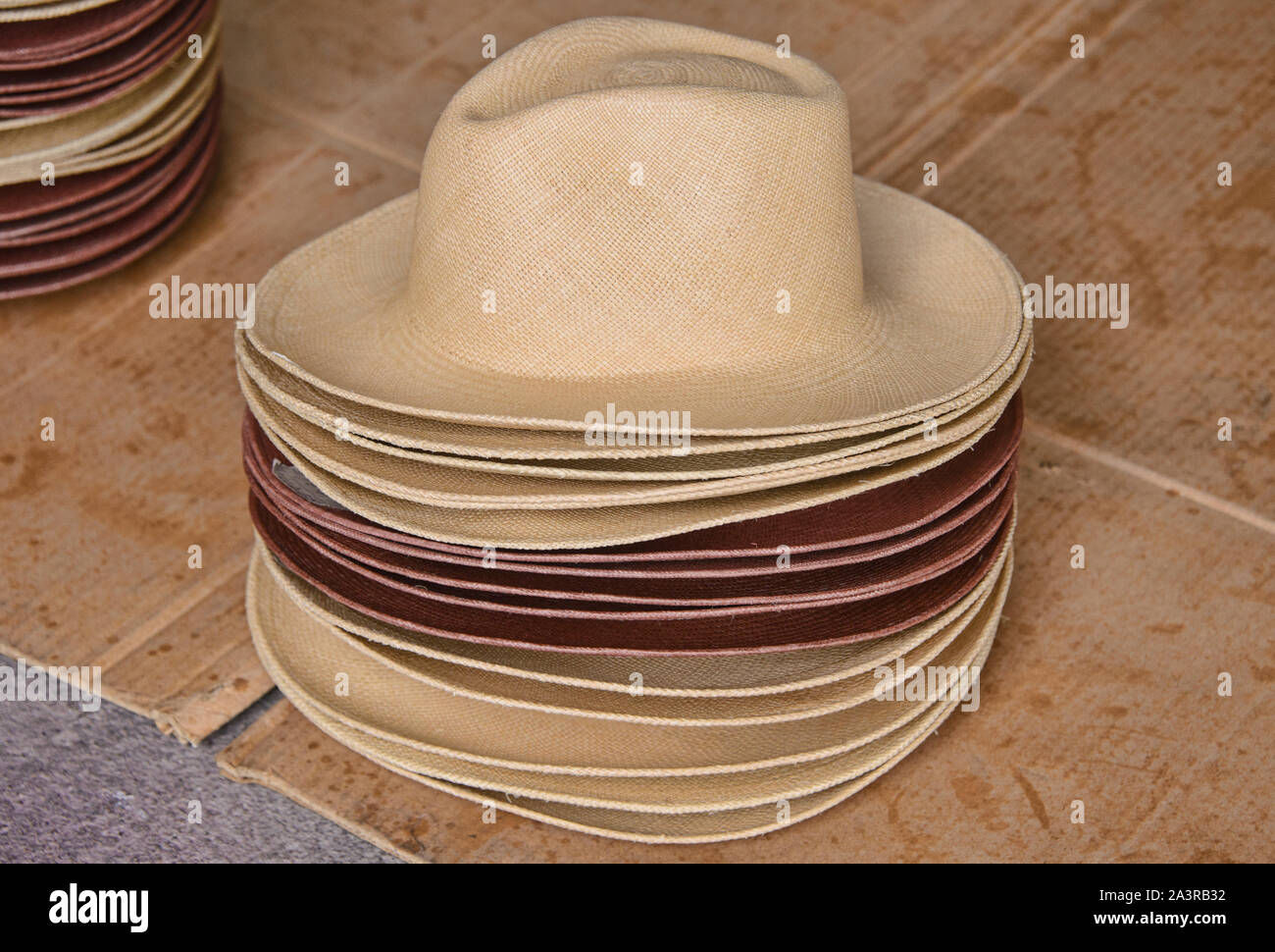 Traditional Panama hats (paja toquilla), which actually come from ...