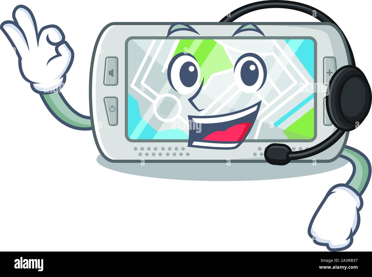 With headphone cartoon style global positioning system toy Stock Vector ...