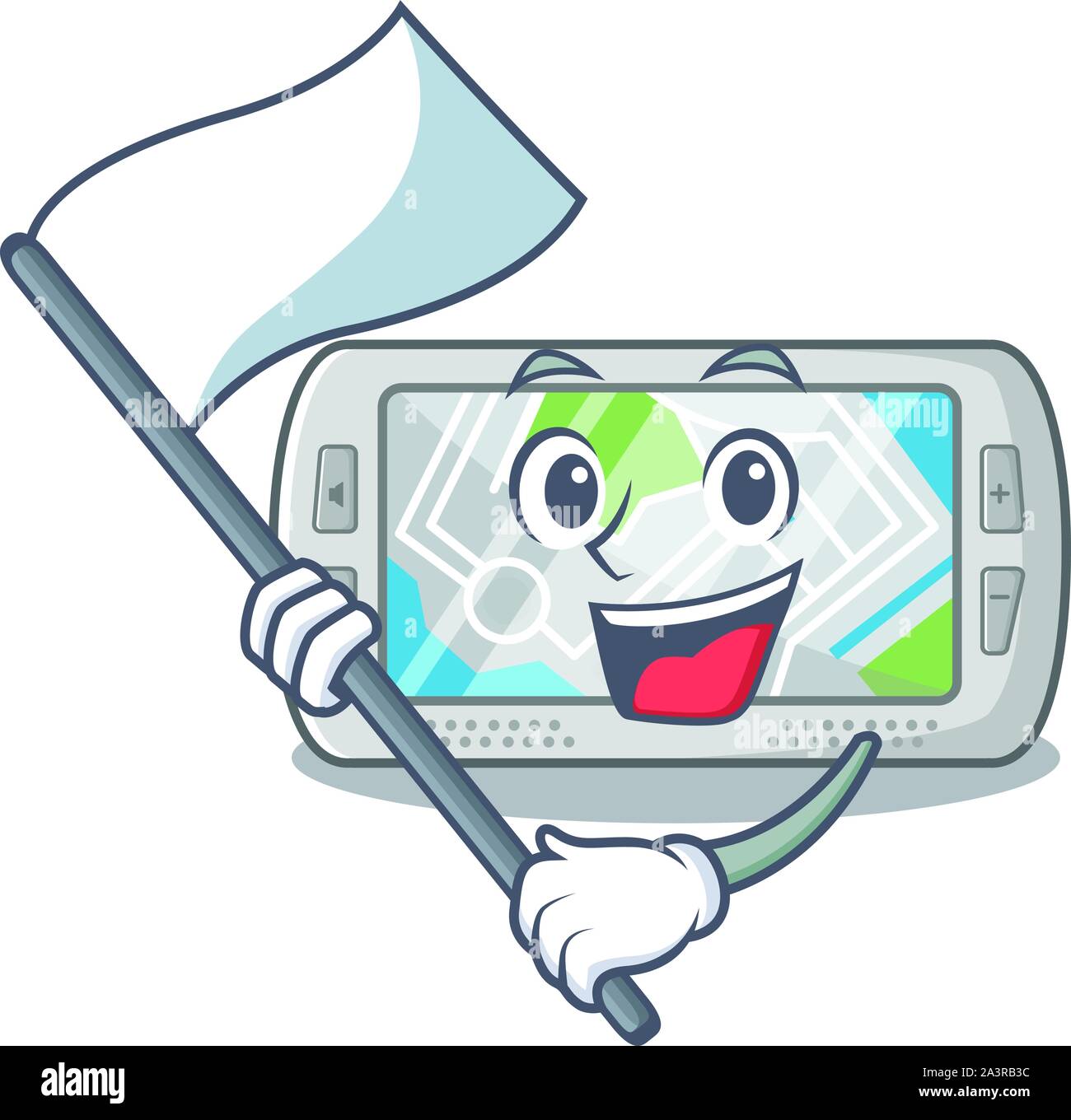 With flag cartoon style global positioning system toy Stock Vector ...