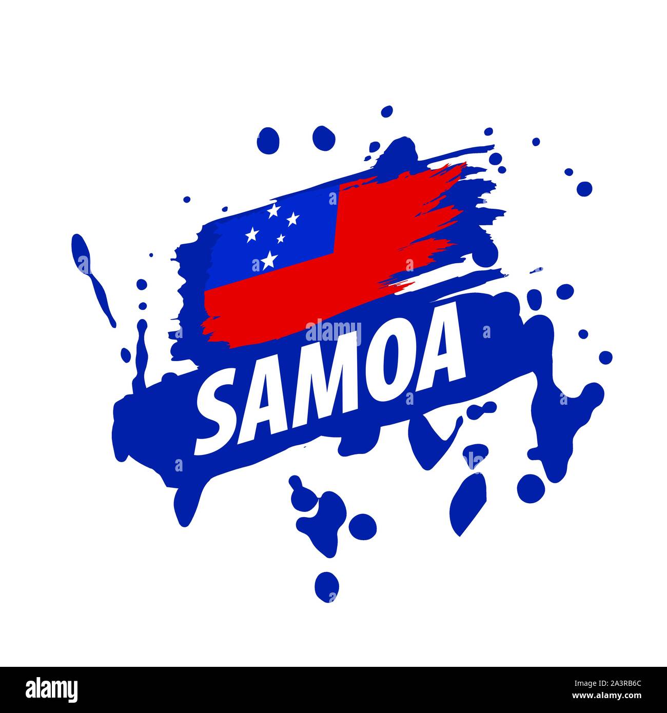 Samoa flag, vector illustration on a white background Stock Vector ...