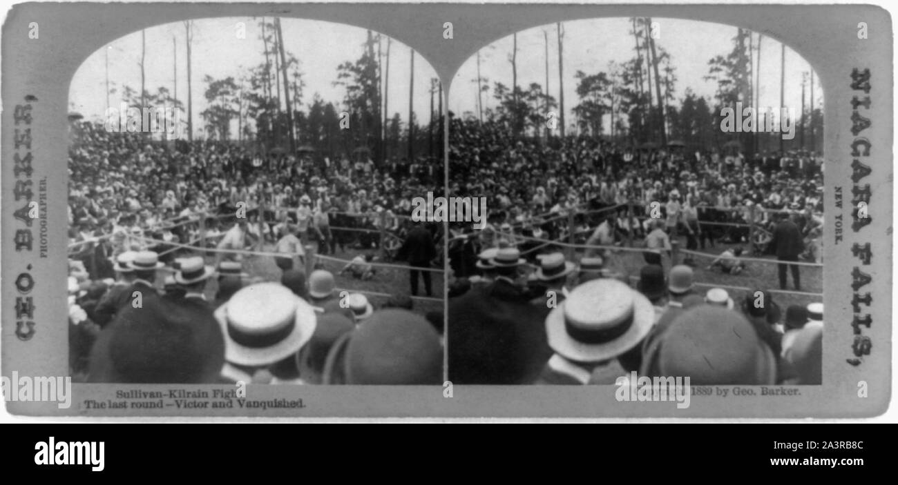 Sullivan-Kilrain fight. The last round--victor and vanquished / Geo ...