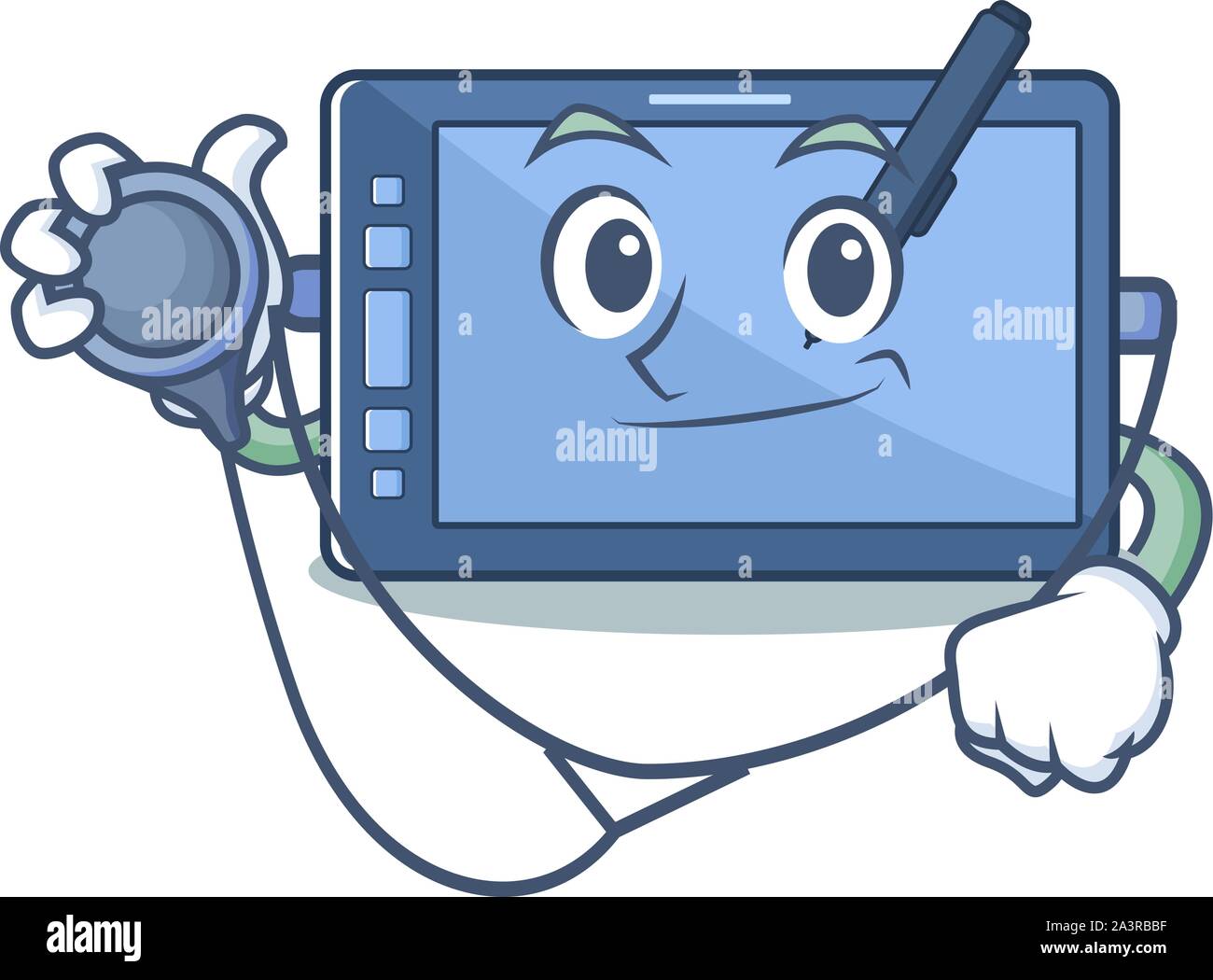 Doctor graphic tablet character with the cartoon Stock Vector Image ...