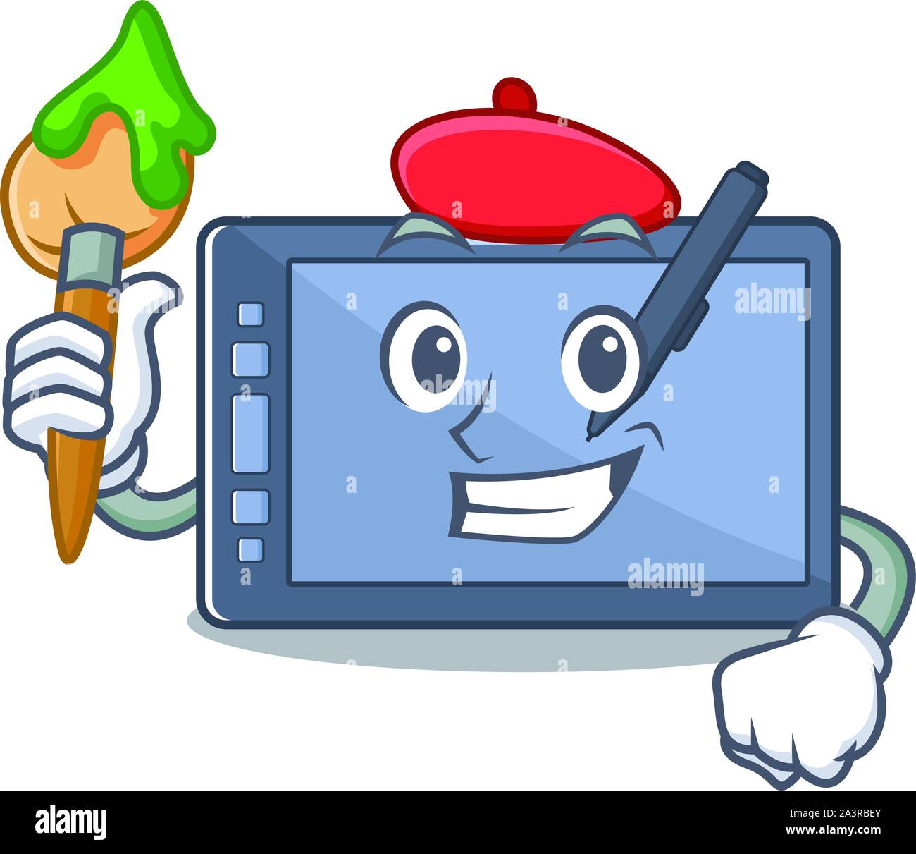 Artist graphic tablet character with the cartoon Stock Vector Image ...
