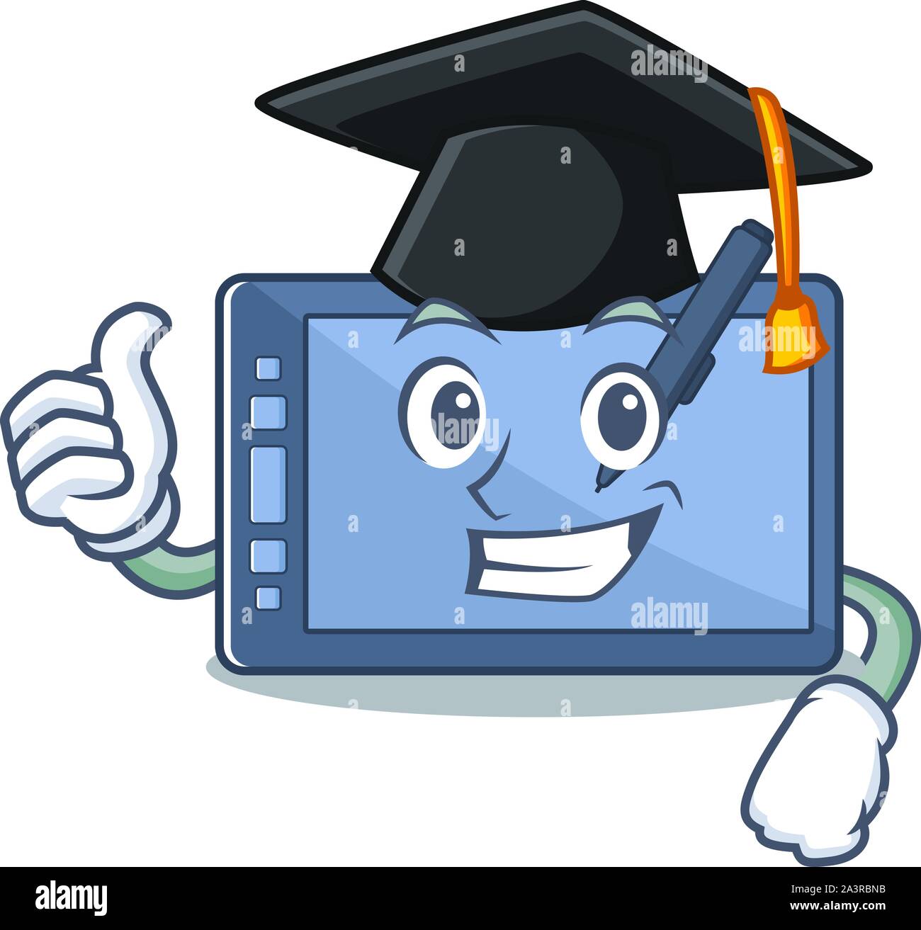 Graduation graphic tablet character with shape mascot Stock Vector ...
