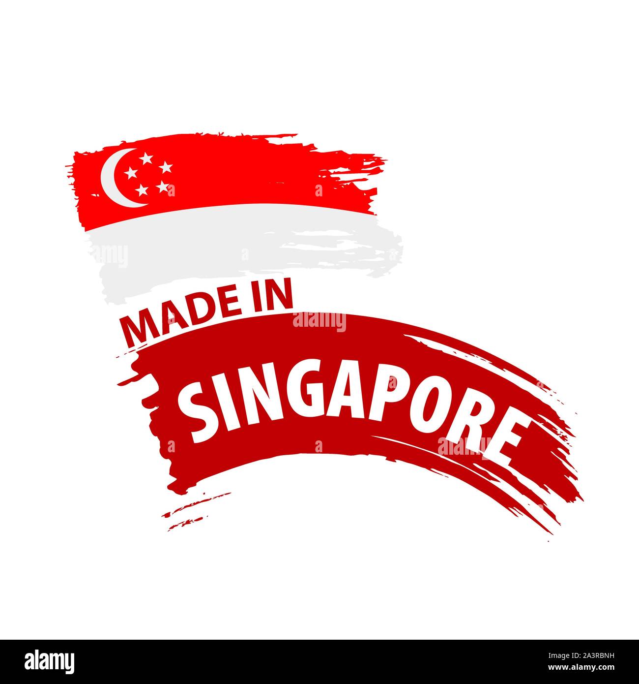 Singapore flag, vector illustration on a white background Stock Vector ...