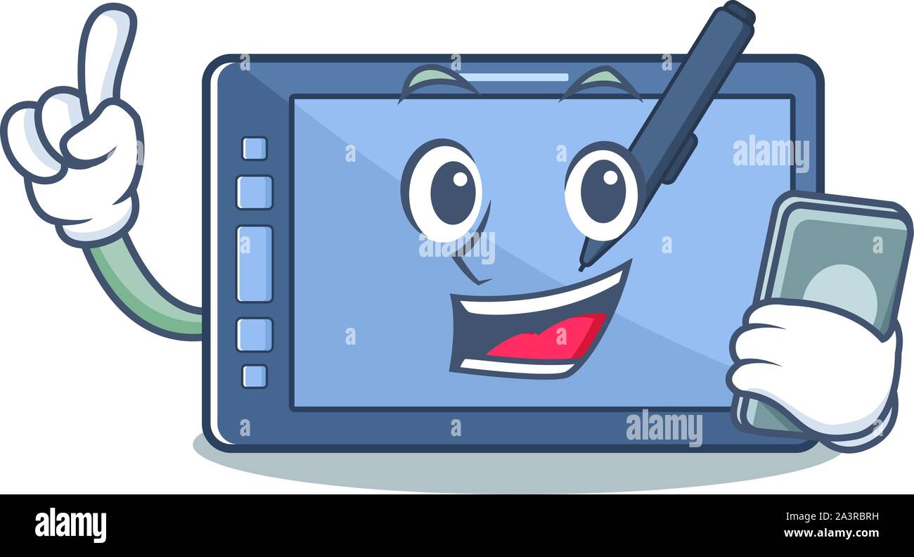 With phone graphic tablet character with the cartoon Stock Vector Image ...