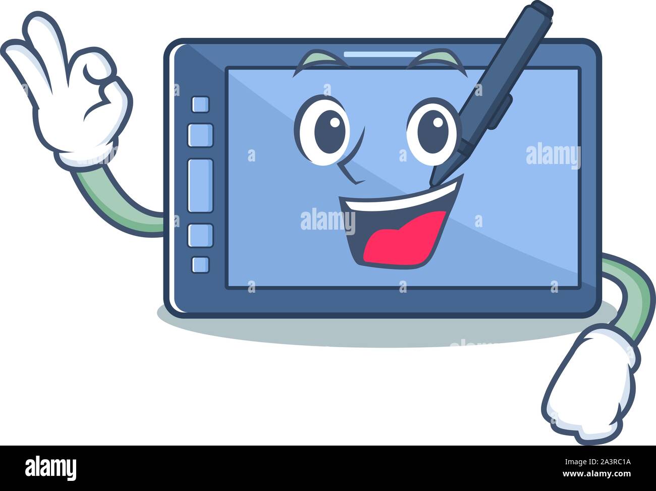Okay graphic tablet character with shape mascot Stock Vector Image ...