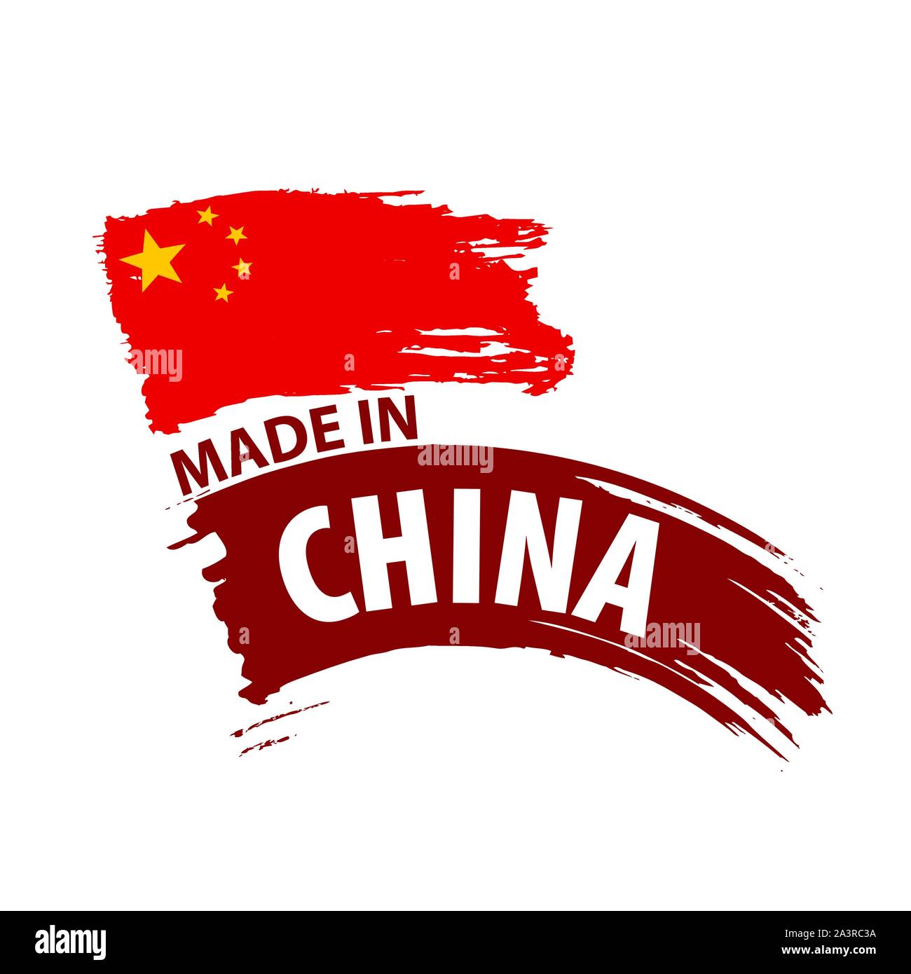 China flag, vector illustration on a white background Stock Vector ...