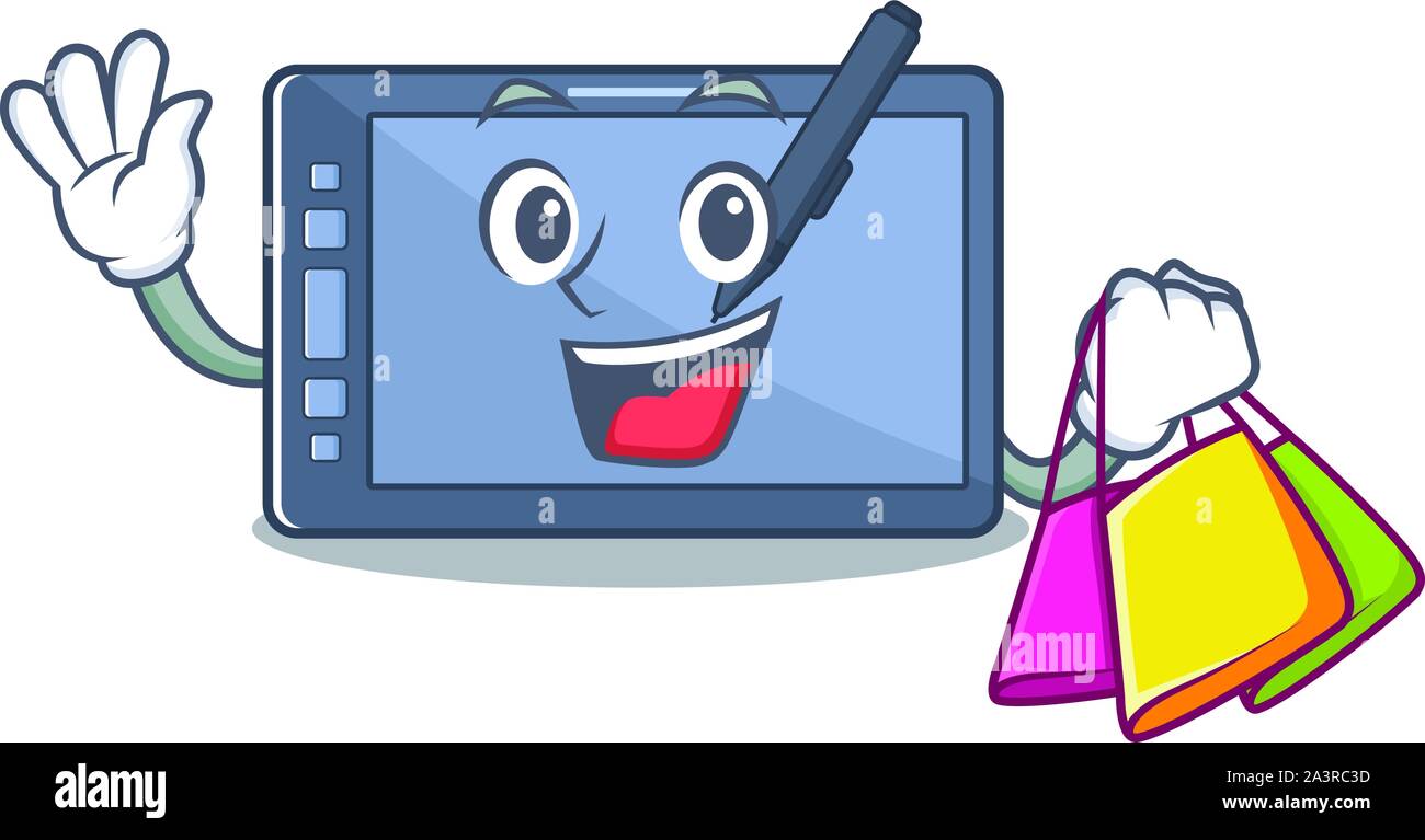 Shopping graphic tablet character with shape mascot Stock Vector Image ...