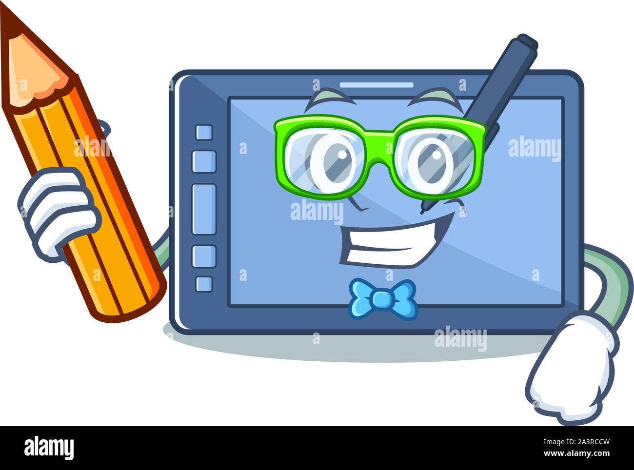 Student graphic tablet character with shape mascot Stock Vector Image ...
