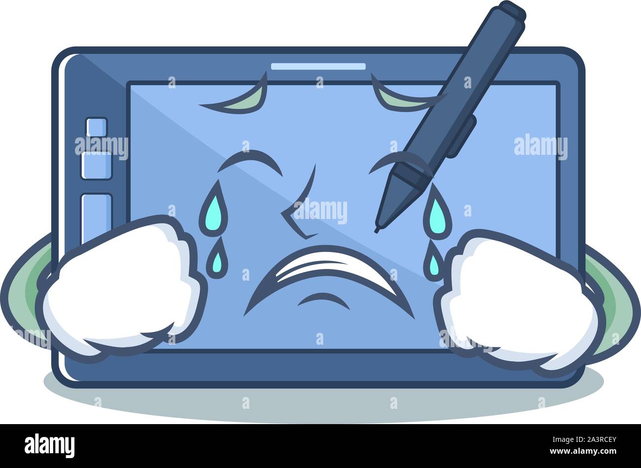 Crying graphic tablet isolated in the cartoon Stock Vector Image & Art ...