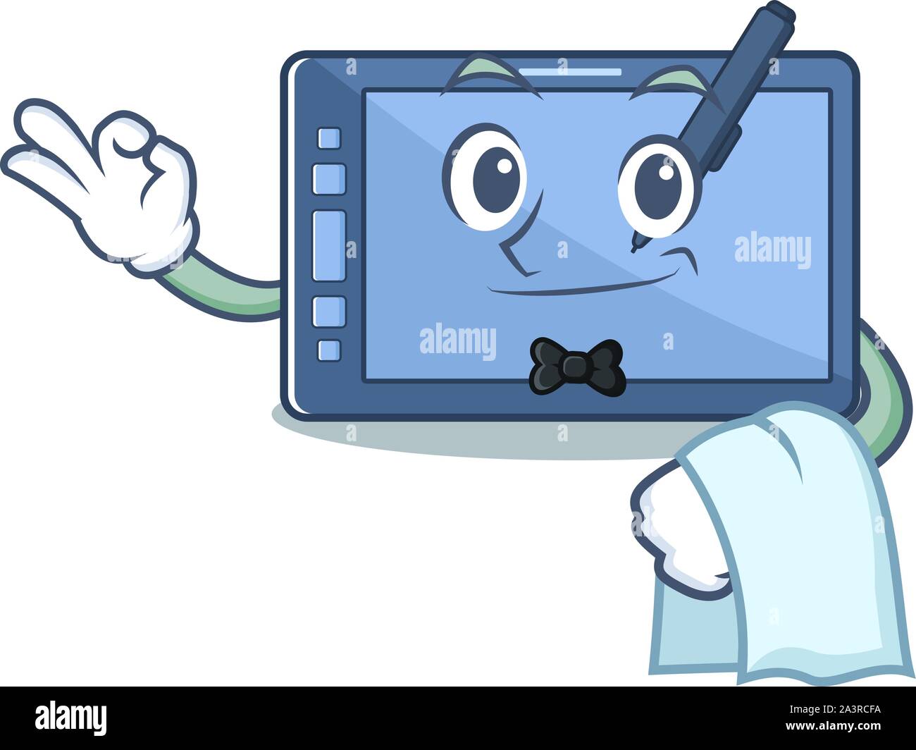 Waiter graphic tablet isolated in the cartoon Stock Vector Image & Art ...