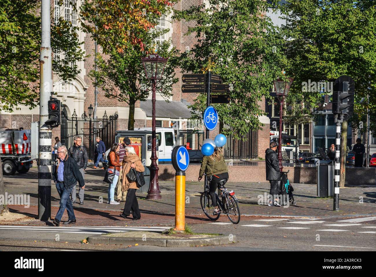 Amsterdam, Holland - Oct 7, 2018. Cityscape of Amsterdam with famous ...