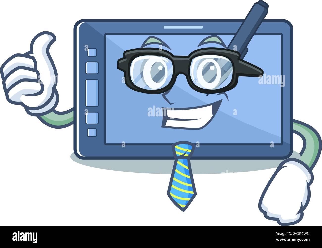 Businessman graphic tablet character with shape mascot Stock Vector ...