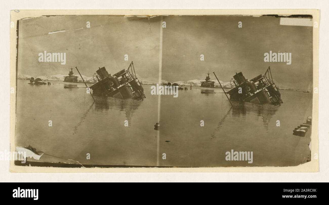 Sunken warships, Port Arthur Stock Photo - Alamy