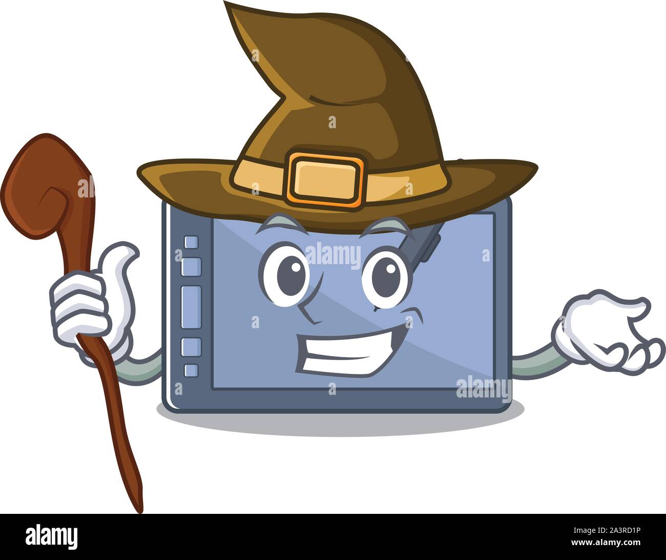 Witch graphic tablet isolated in the cartoon Stock Vector Image & Art ...