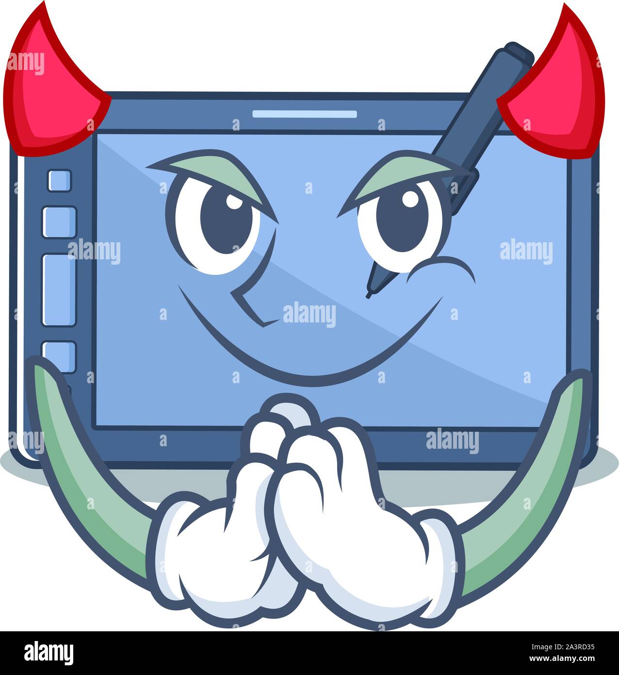 Devil graphic tablet isolated in the cartoon Stock Vector Image & Art ...