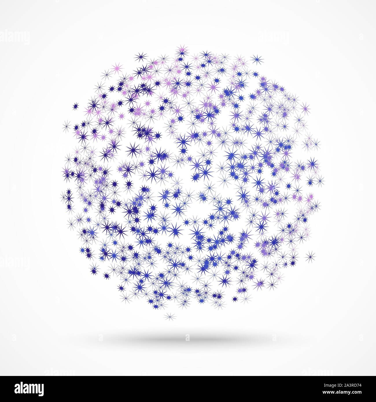 White blue snowball from snowflake vector illustration isolated on ...