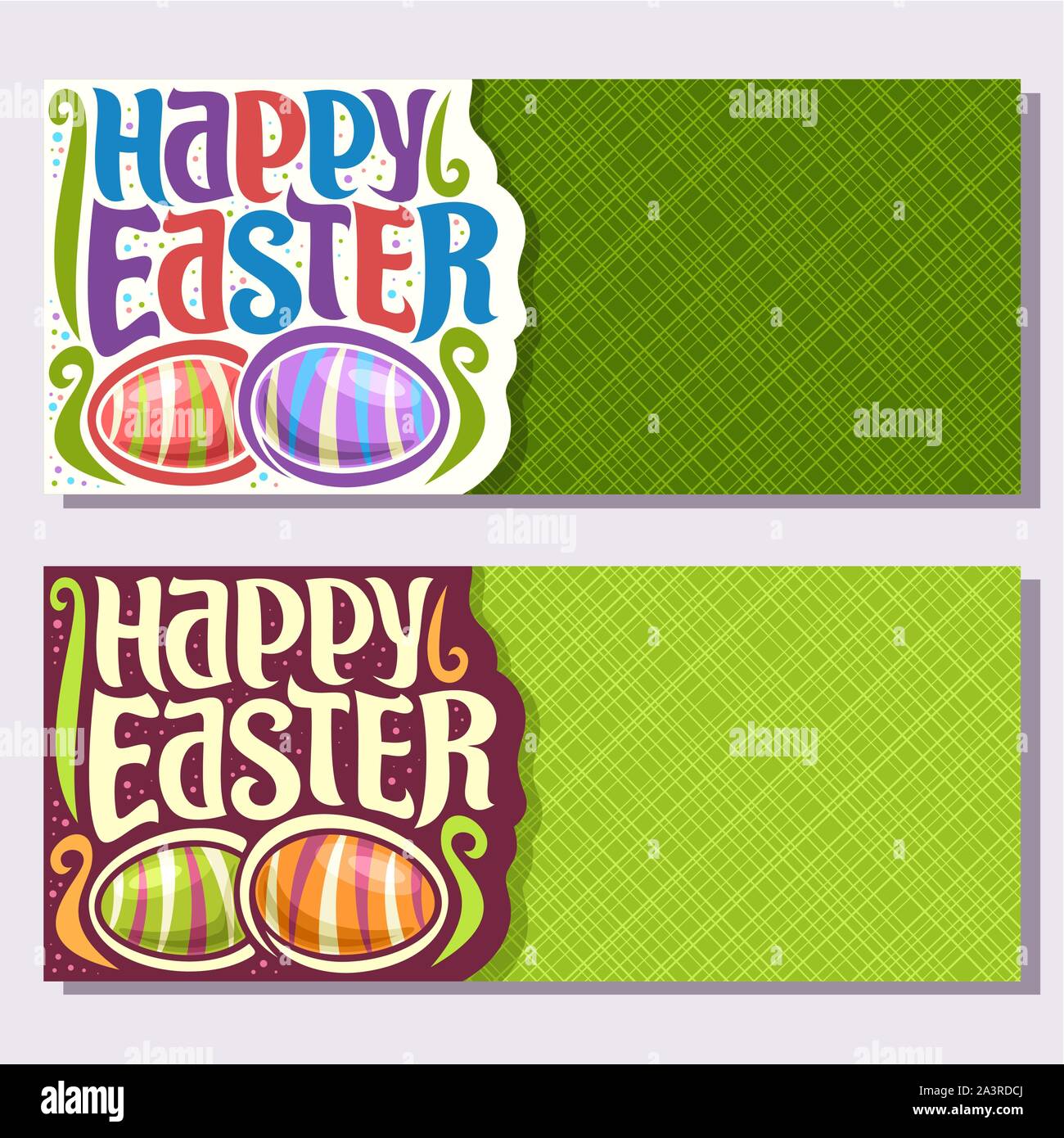 Vector banners for Easter holiday with copy space, original handwritten ...
