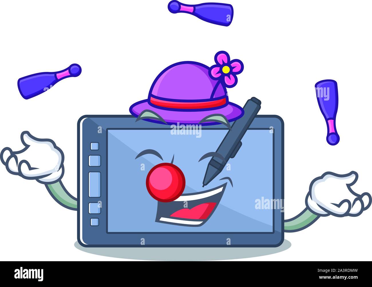 Juggling graphic tablet on the mascot table Stock Vector Image & Art ...
