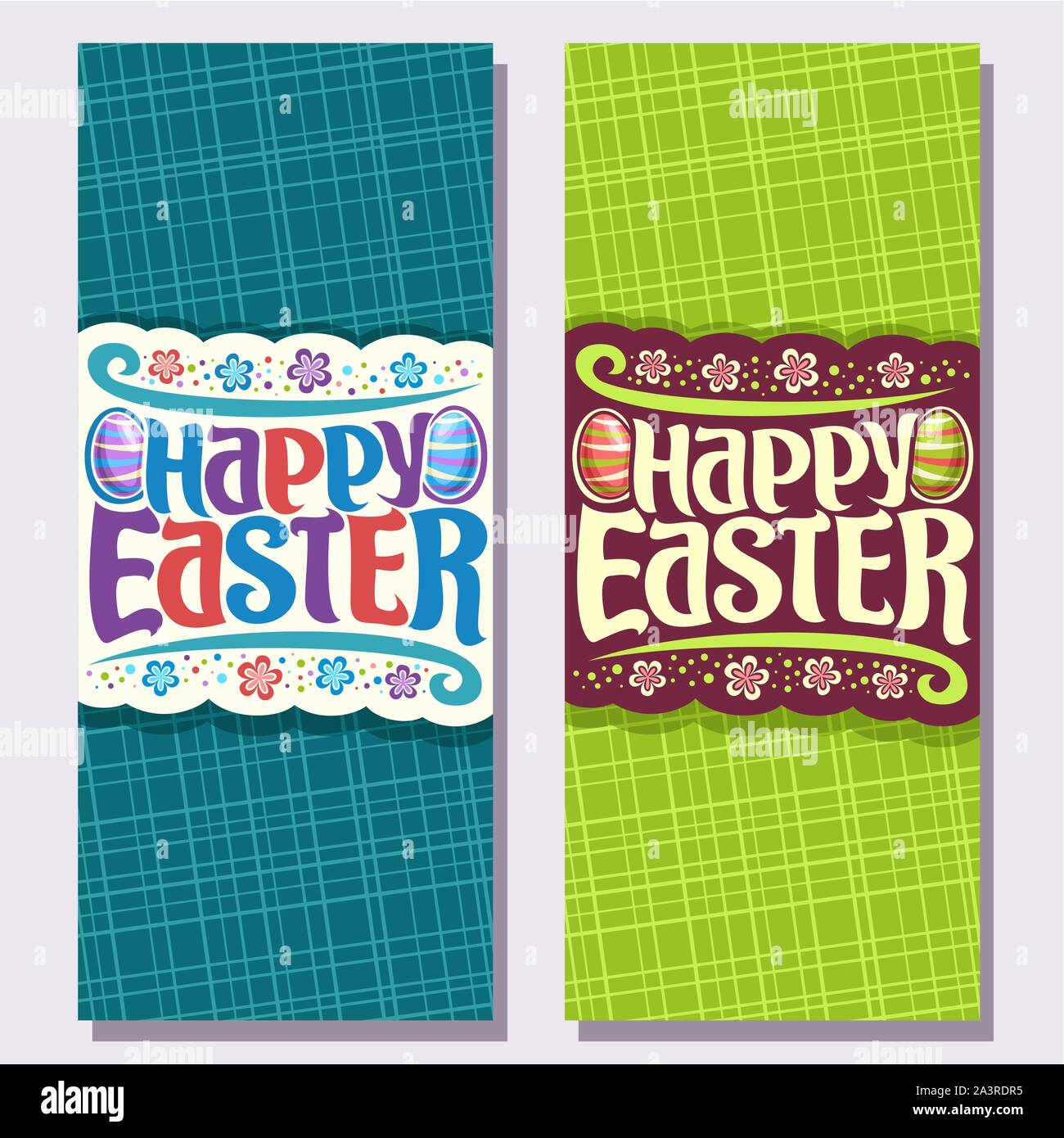 Vector vertical banners for Easter holiday, original handwritten brush ...