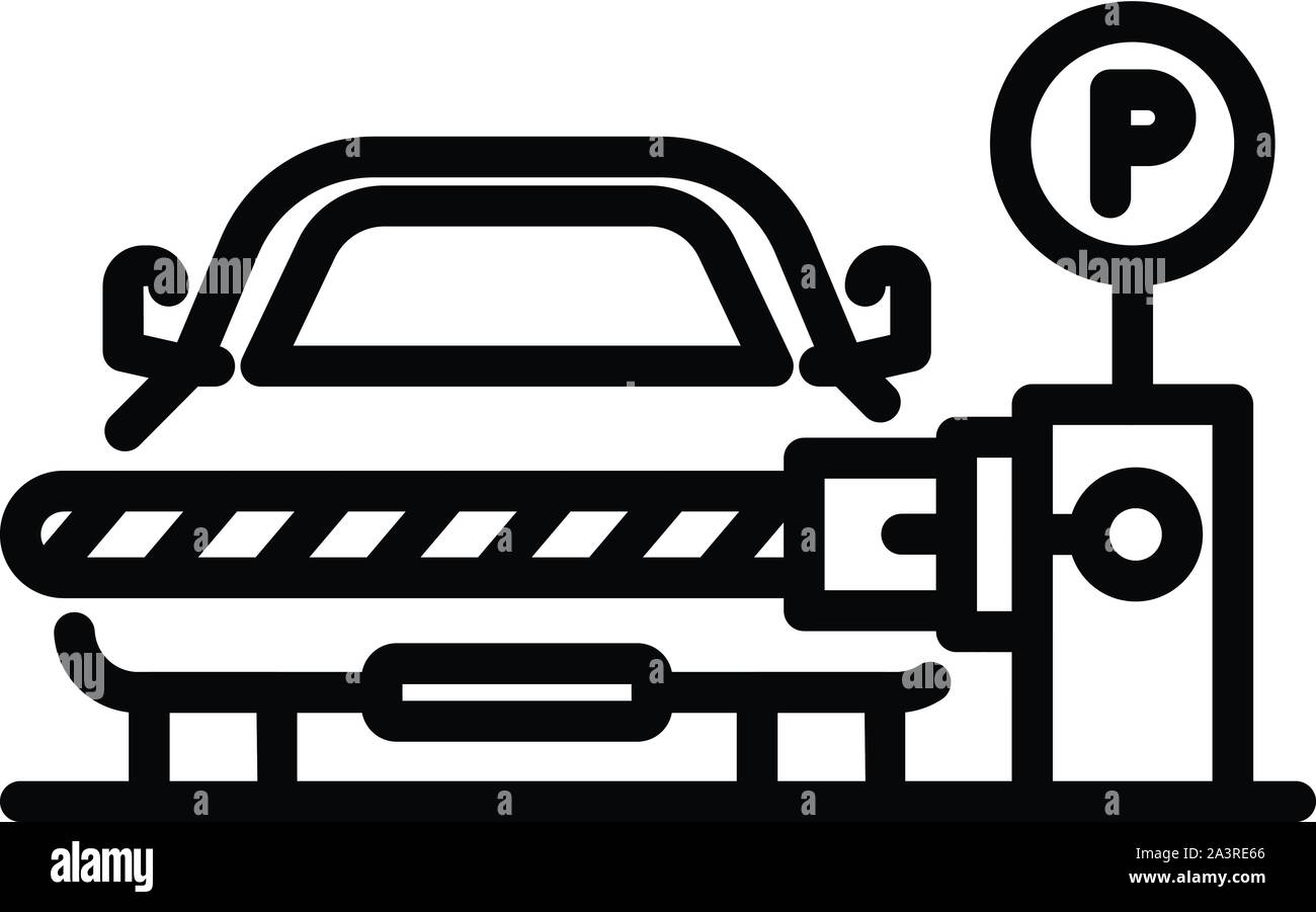 Car stop on barrier icon, outline style Stock Vector Image & Art - Alamy
