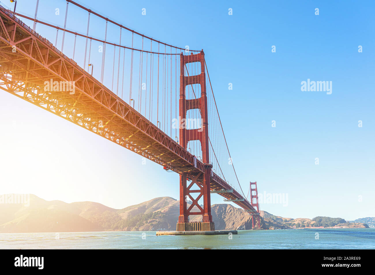 Beautiful view of iconic Golden Gate Bridge in San Francisco at ...