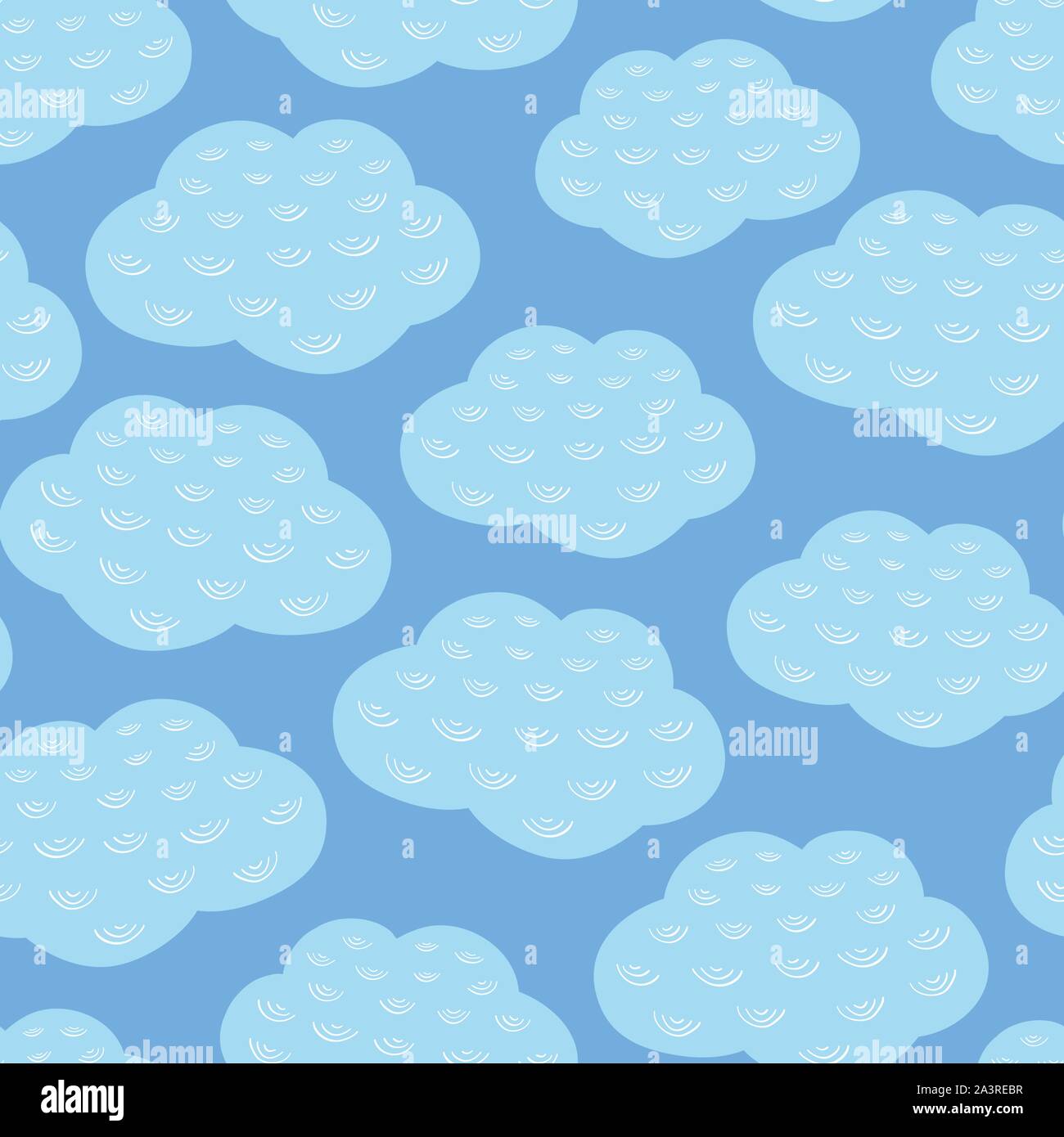 Vector seamless repeat pattern of blue and white clouds and sky ...