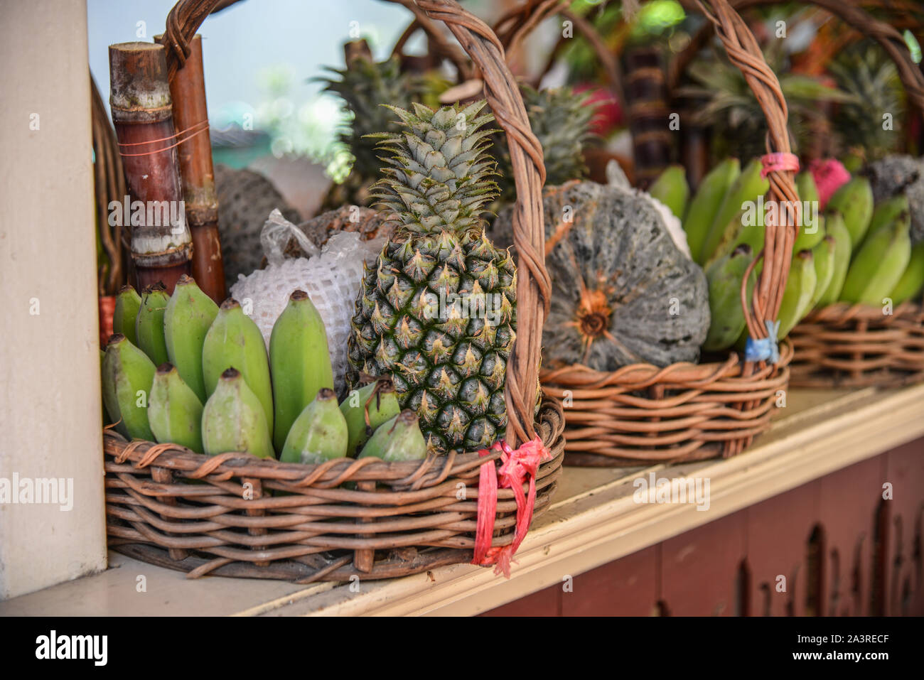Fruits offering for Gods at Hindu Temple in Bangkok, Thailand Stock ...