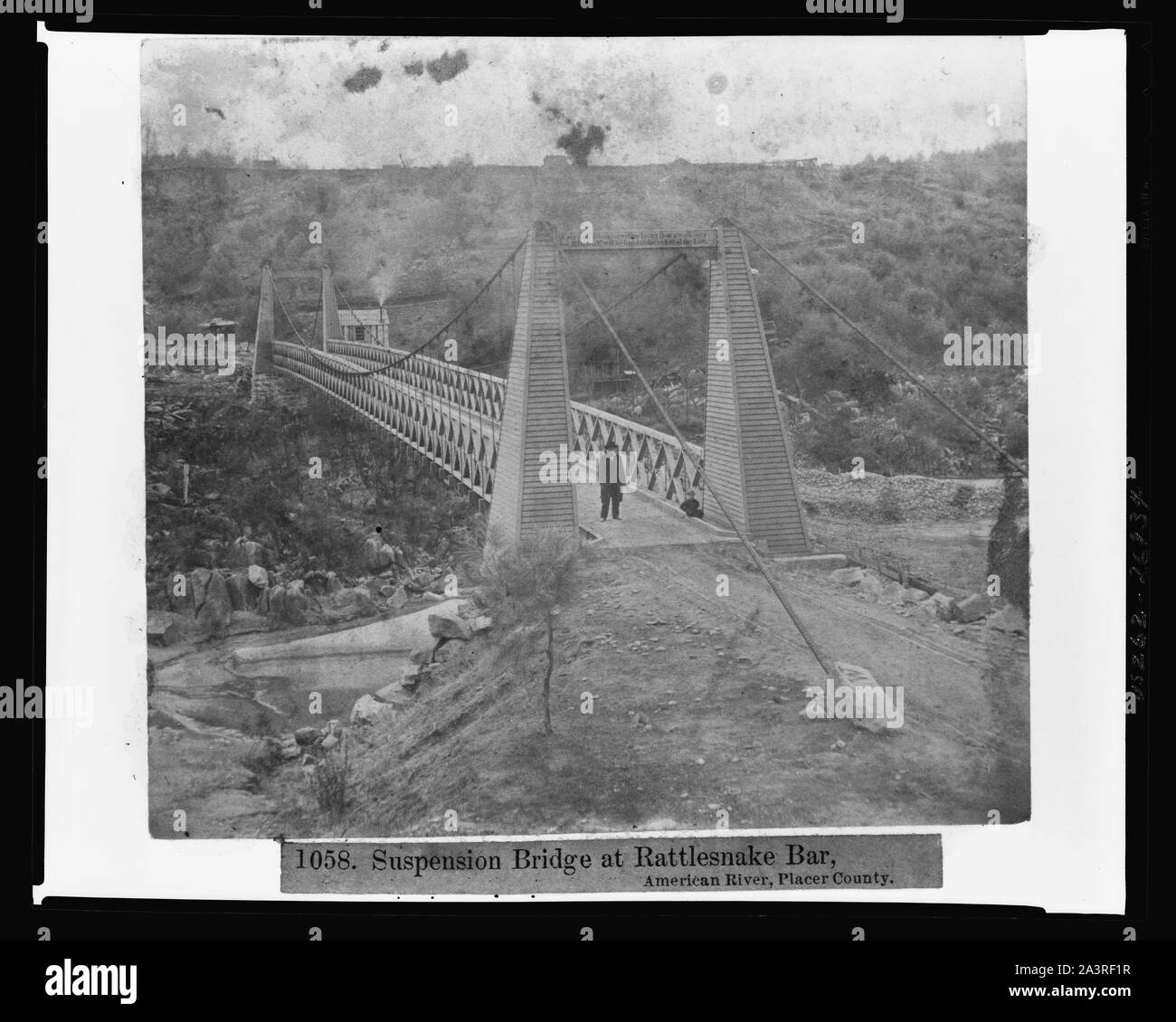 Suspension Bridge at Rattlesnake Bar, American River, Placer County ...