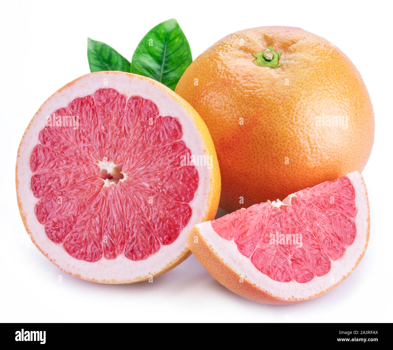 Grapefruit and grapefruit slices isolated on white background Stock ...