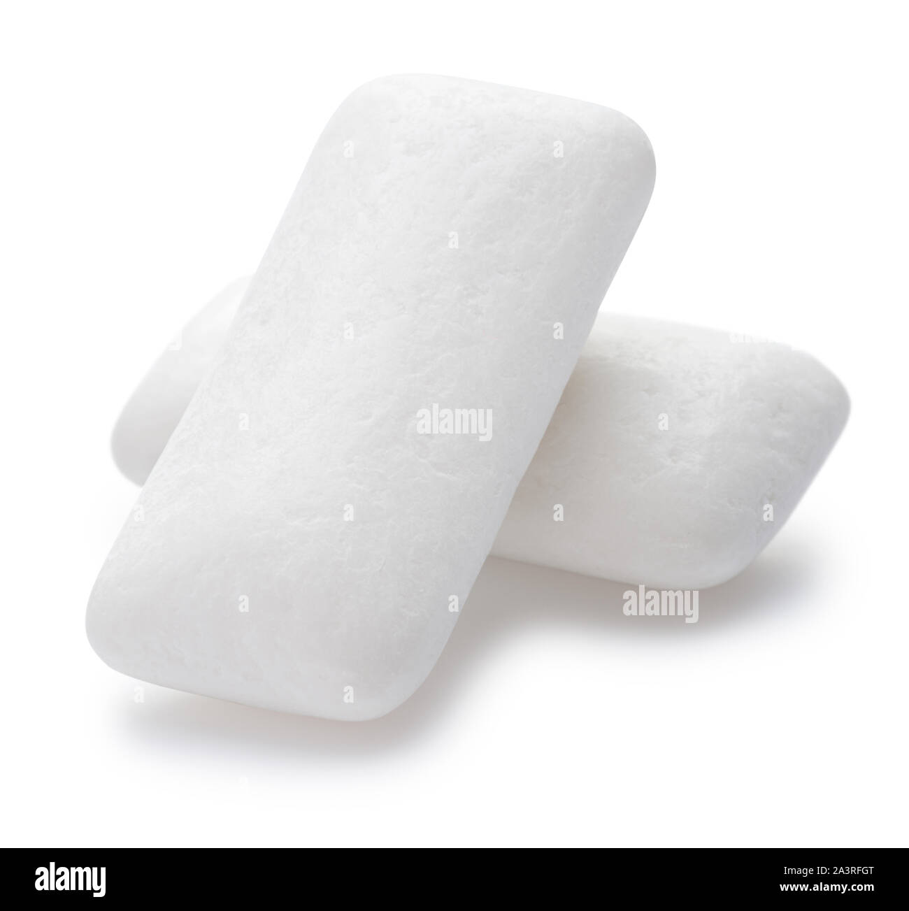 Chewing gum pieces on white background. File contains clipping path ...