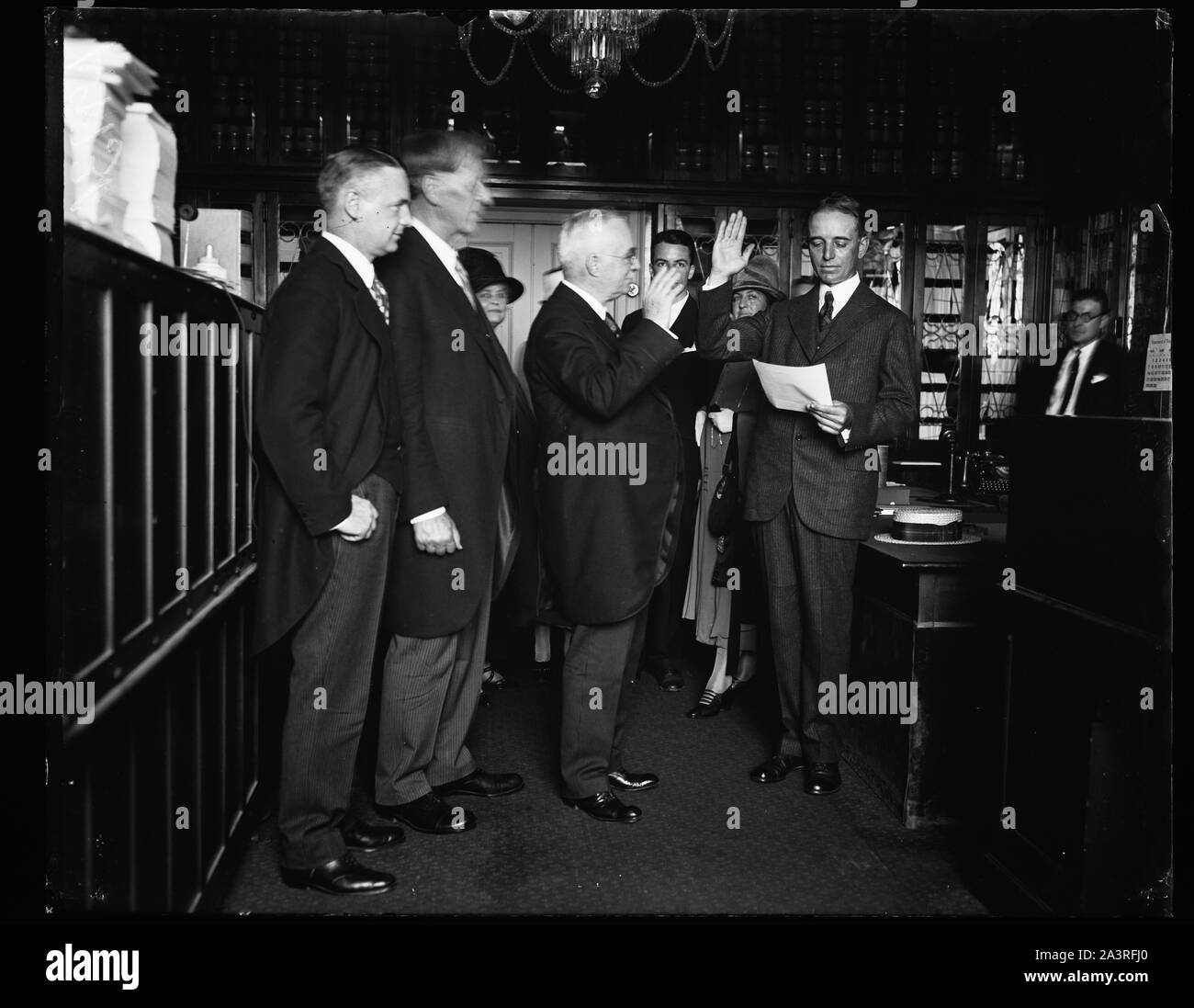 Public swearing in ceremony Black and White Stock Photos & Images - Alamy