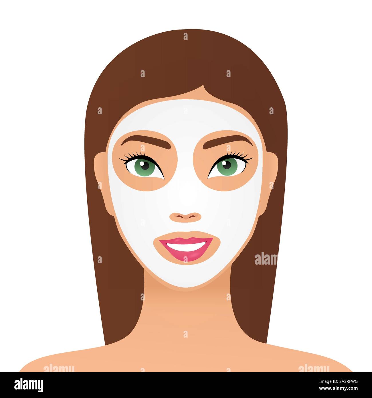 Beautiful Young Woman Applying Scrub Mask On Face Closeup Woman With