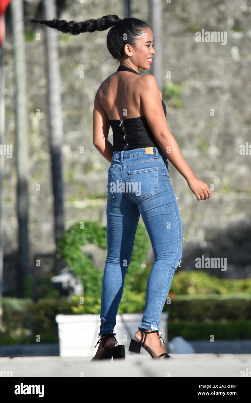 Female With Braided Hair Walking Stock Photo - Alamy