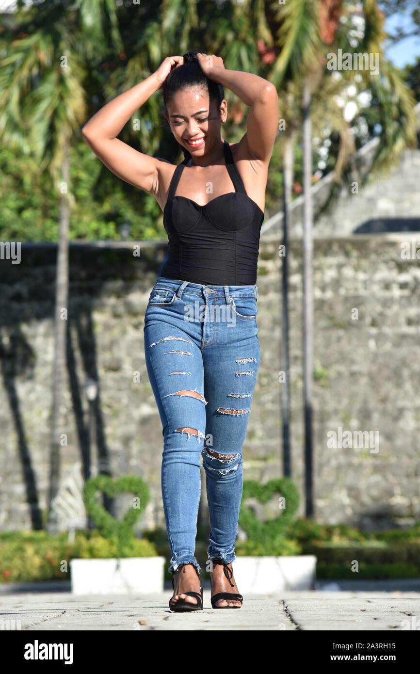 Beautiful Asian Female Dancing Stock Photo - Alamy