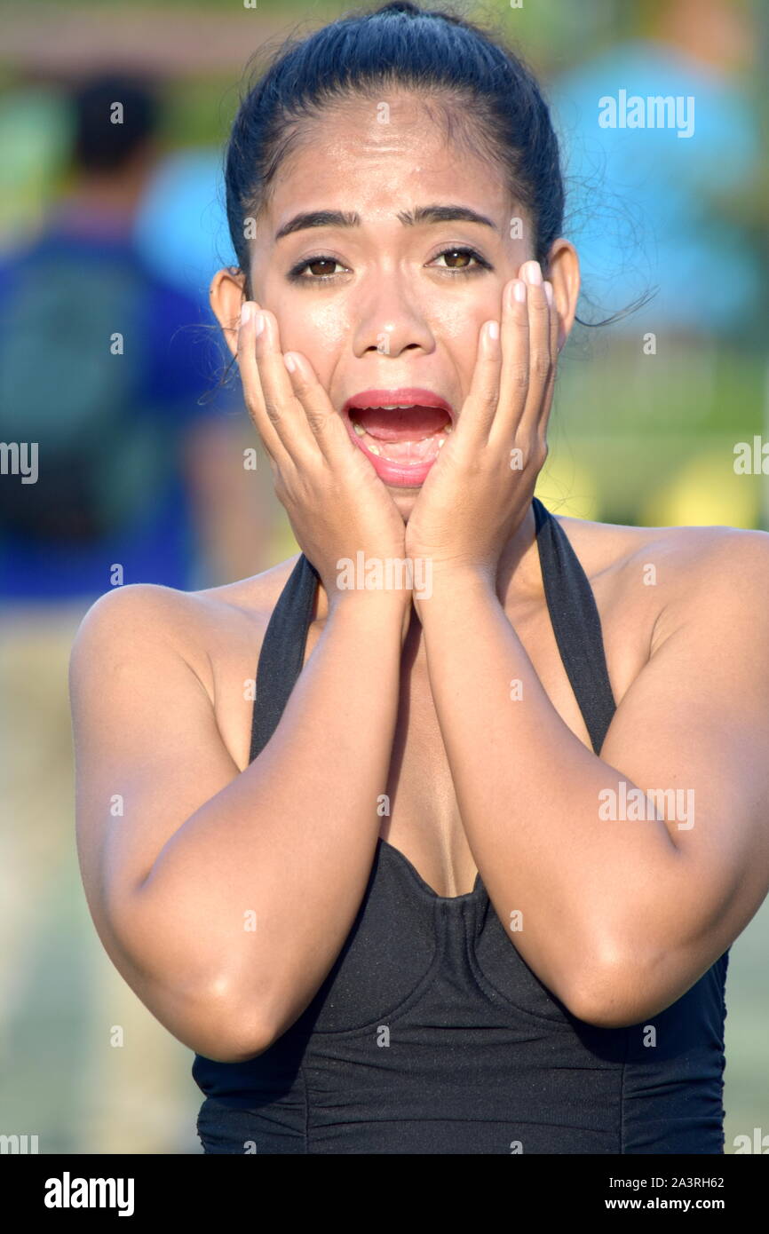 Startled Female Woman Stock Photo - Alamy