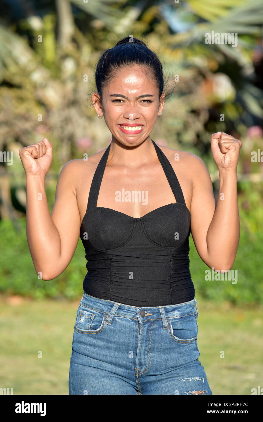 An Angry Adult Female Stock Photo - Alamy