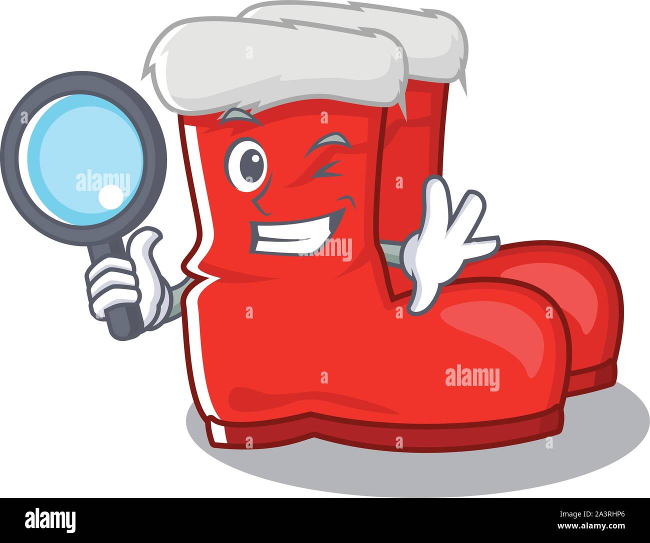 Detective santa boots on cartoon shoe rack Stock Vector Image & Art - Alamy