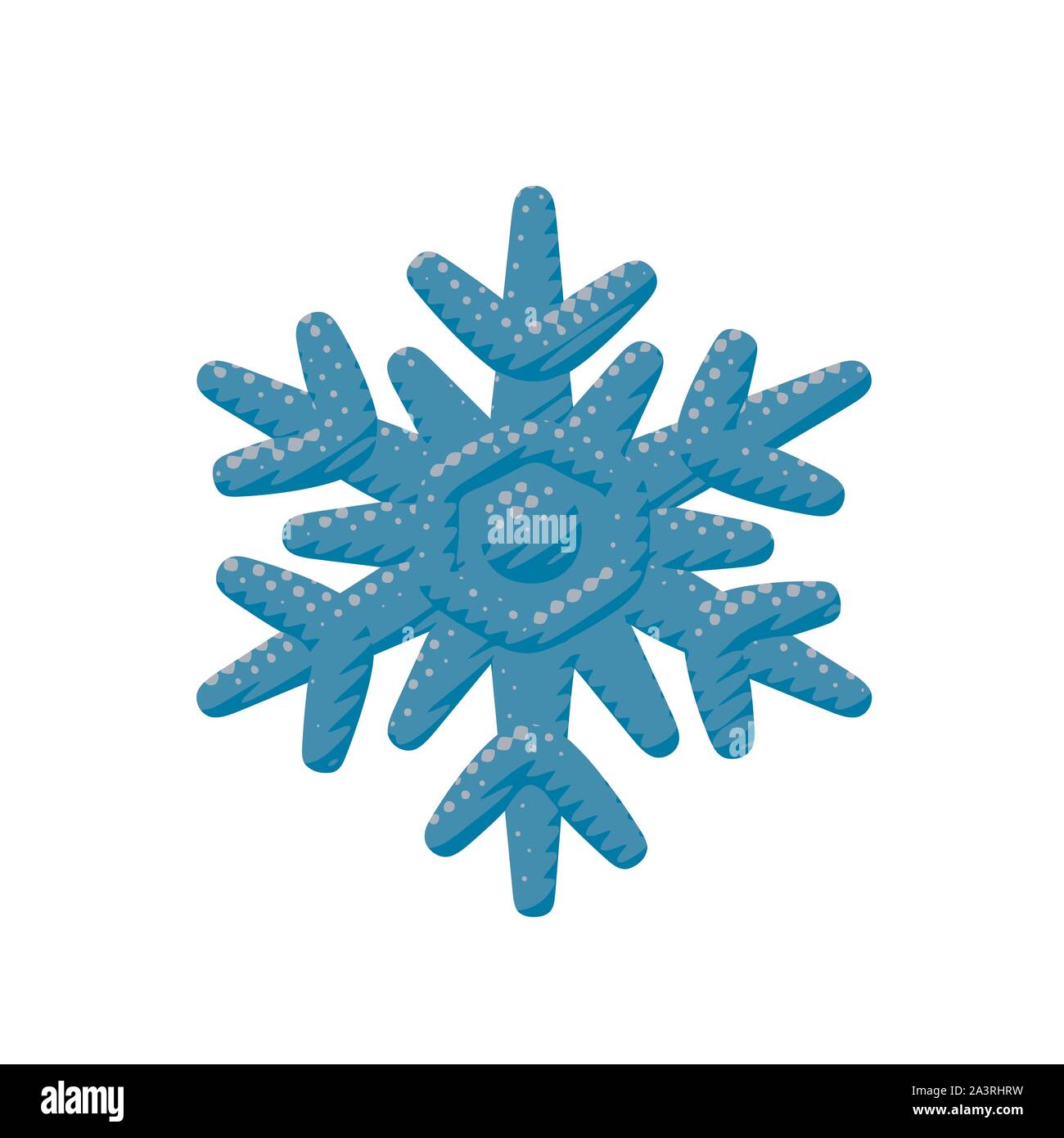 Isolated vector design of ice winter snowflake in freeze crystal shape ...