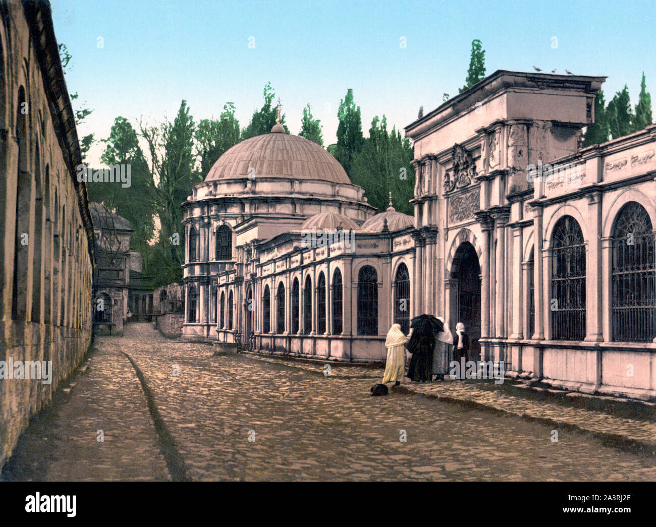 Street in Eyüp, a section of Constantinople, Turkey. 19th century Stock ...