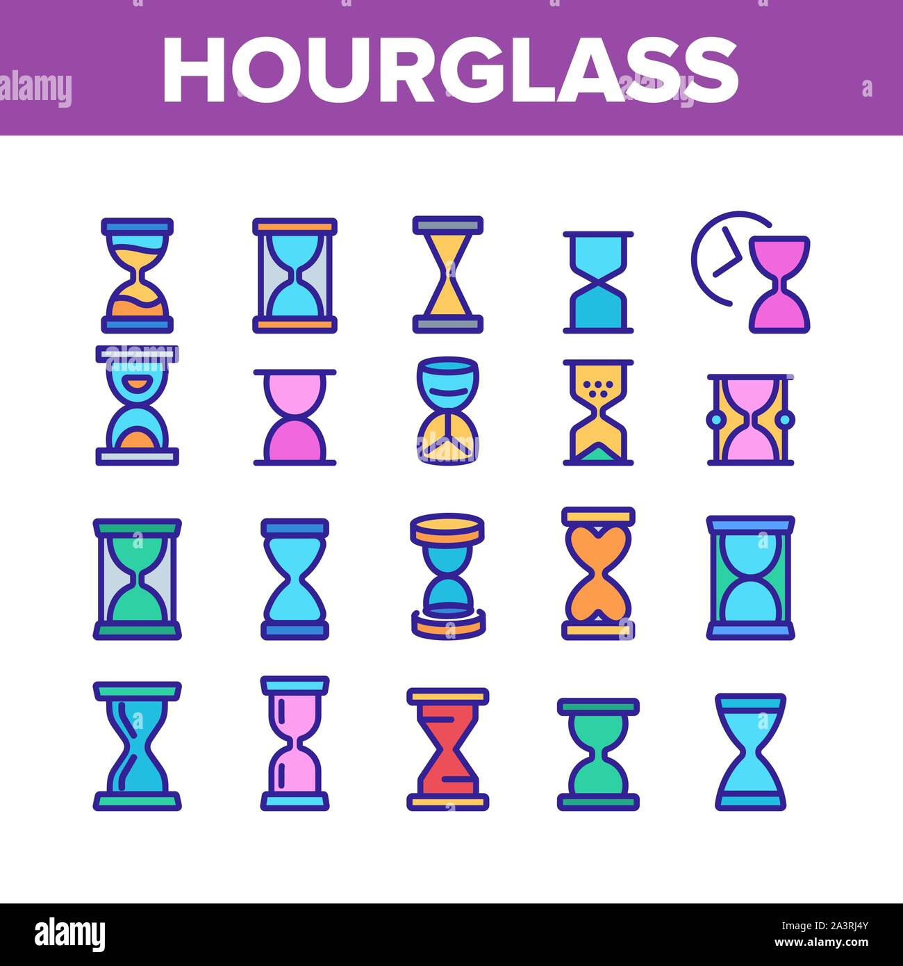 Hourglass Color Elements Icons Set Vector Stock Vector Image & Art - Alamy