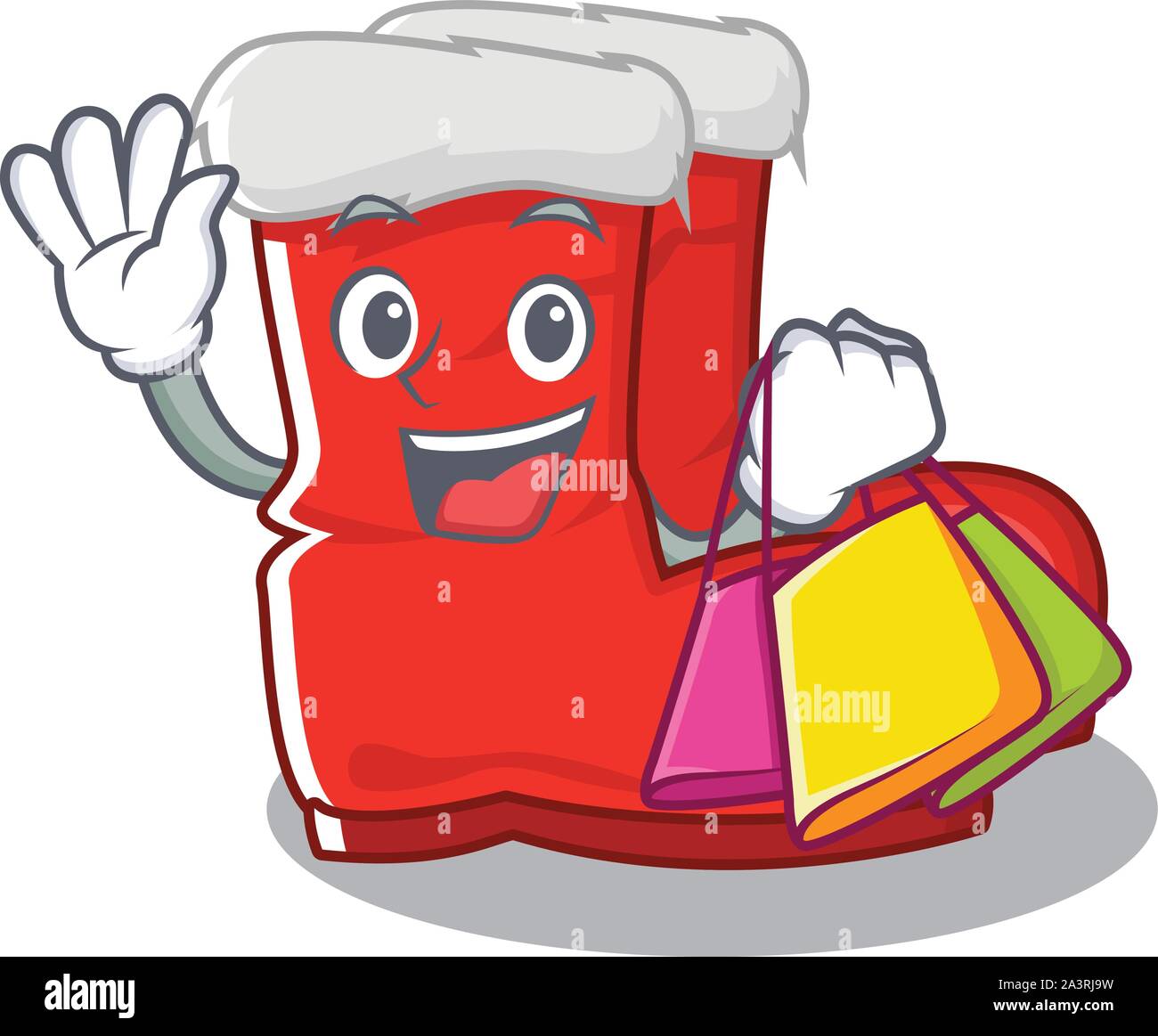 Shopping santa boots on cartoon shoe rack Stock Vector Image & Art - Alamy