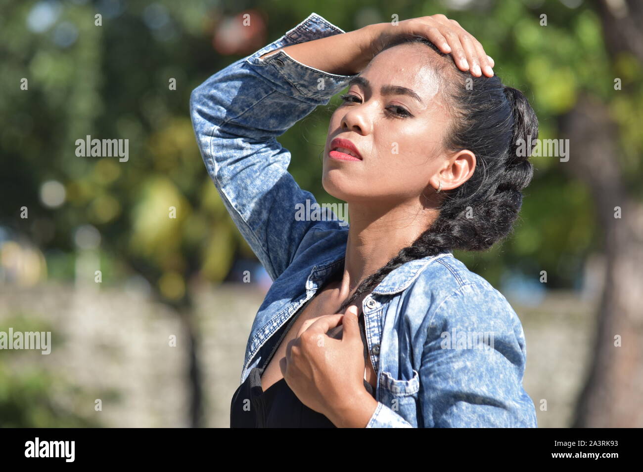 Stressed Adult Female Stock Photo - Alamy
