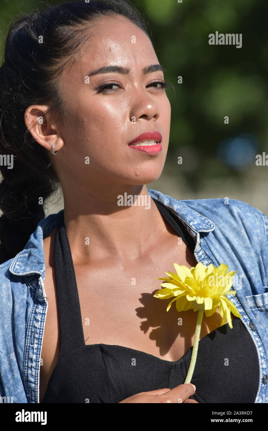 Serious Beautiful Filipina Person Stock Photo - Alamy