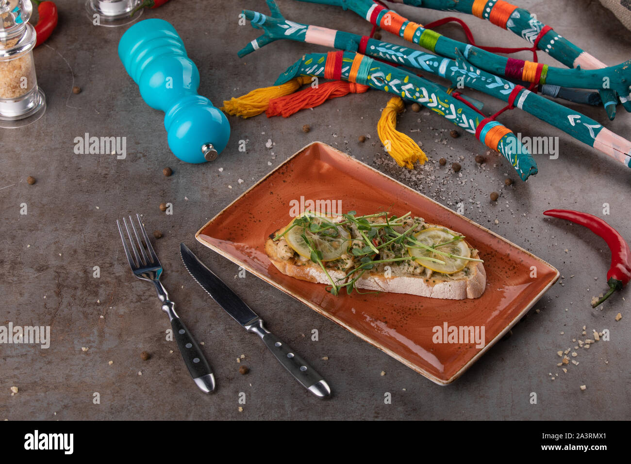 Fish Canapes - Smoked Butterfish with with lemon and wheat sprouts ...