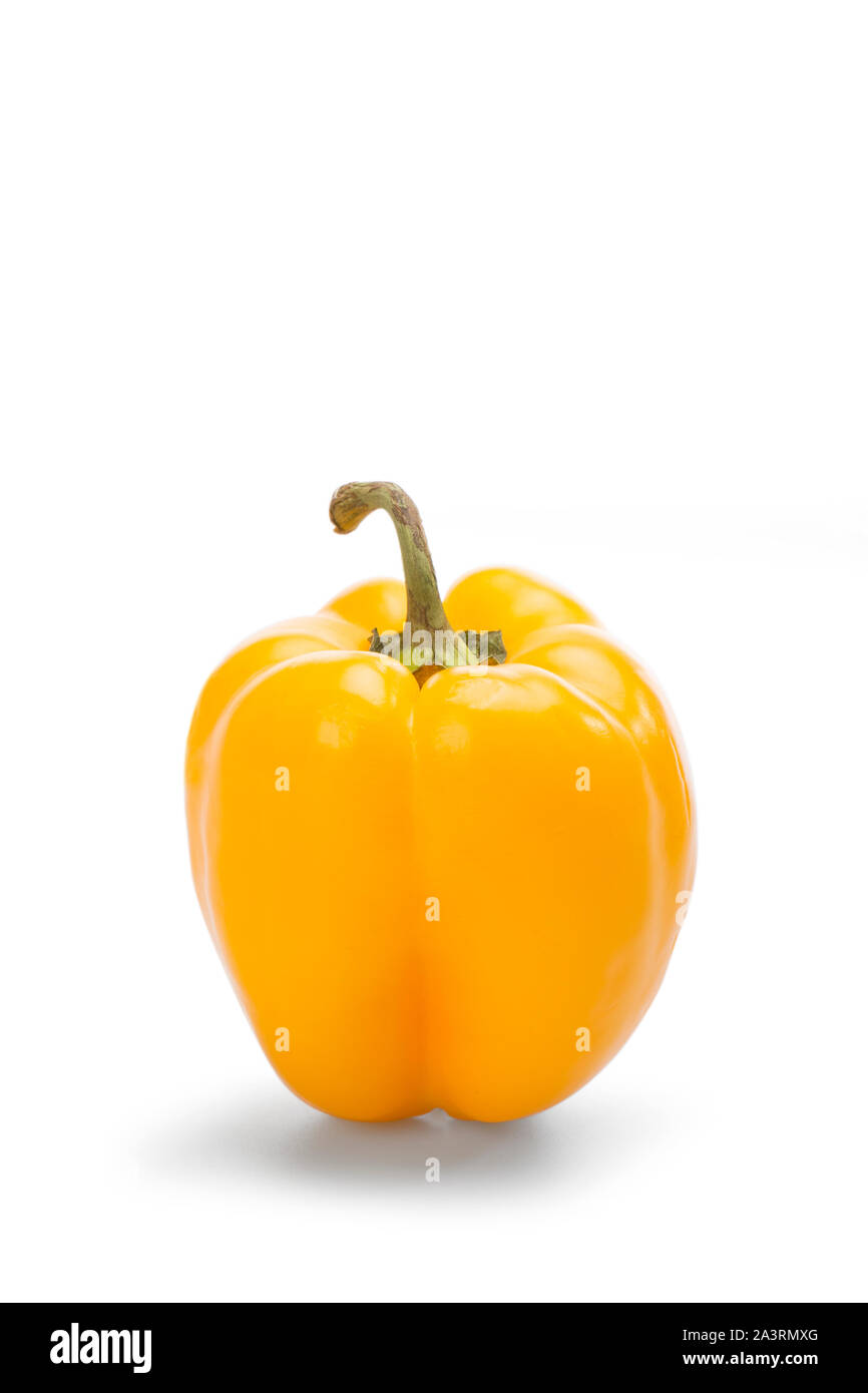 Big yellow paprika isolated on white background Stock Photo - Alamy