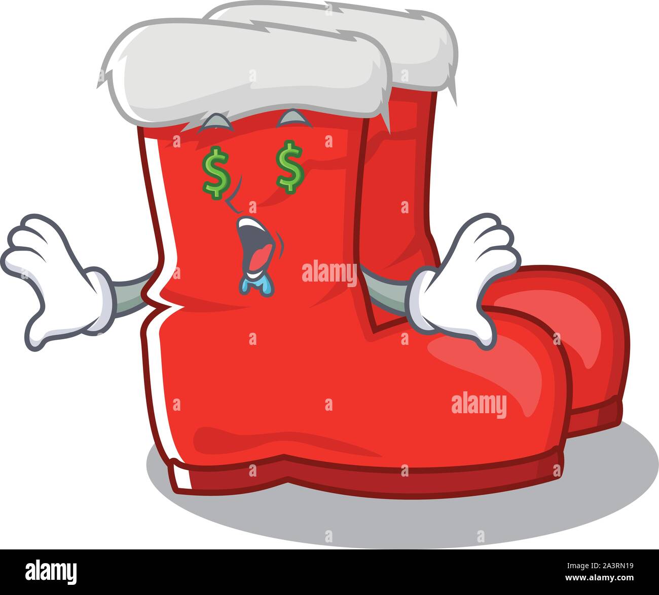 Money eye santa boots with the cartoon shape Stock Vector Image & Art ...