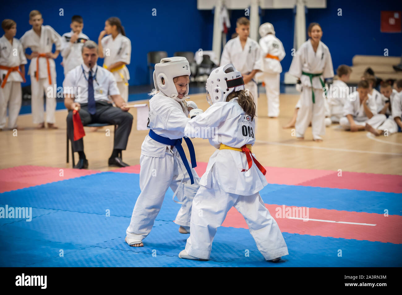BELGRADE, SERBIA - 30. SEPTEMBER 2017. Little kids and children in ...